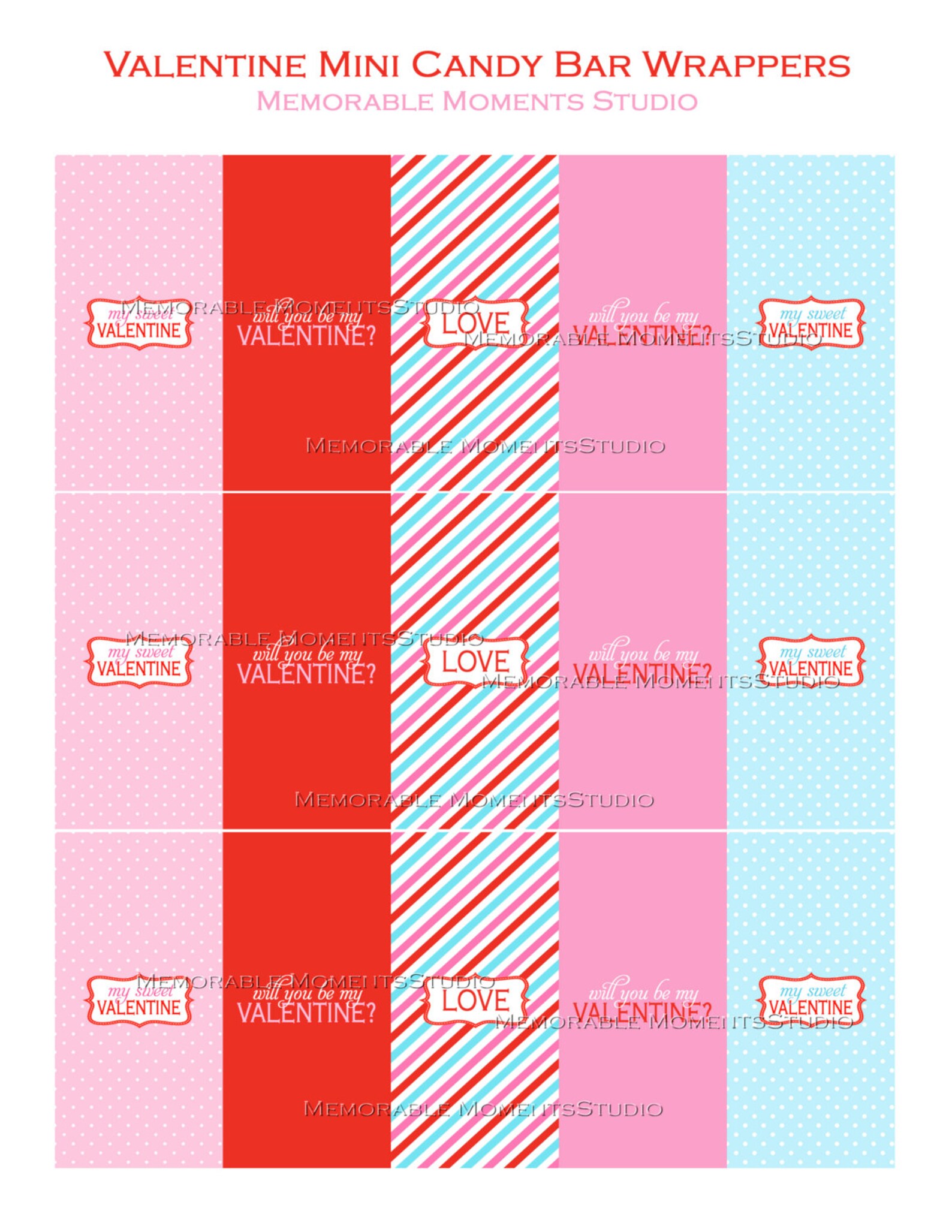 INSTANT DOWNLOAD Printable Mini Candy Bar Wrappers Happy | Etsy