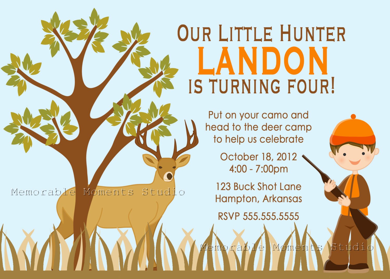 PRINTABLE INVITATIONS Hunting Birthday Invitation Deer - Etsy