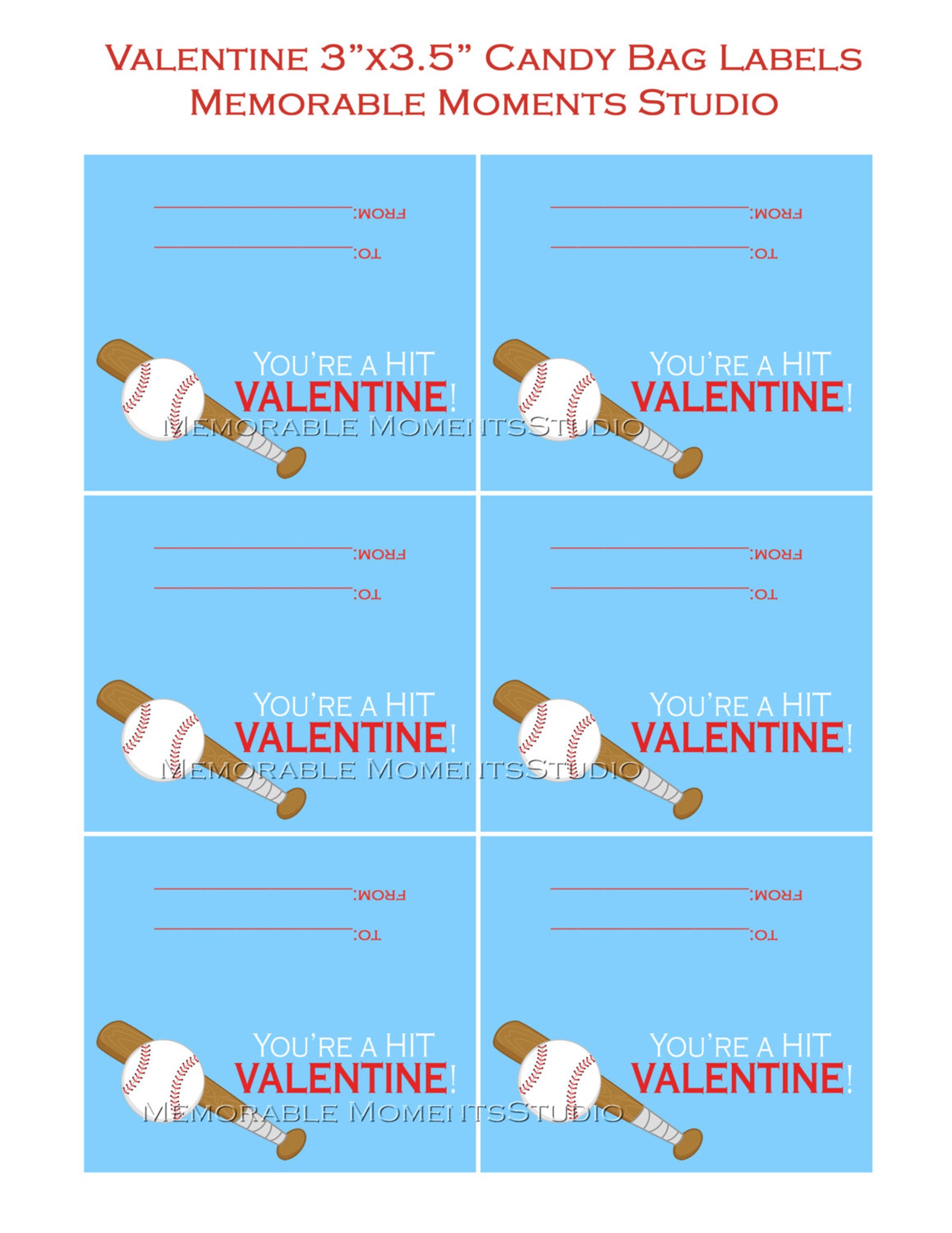 INSTANT DOWNLOAD Printable Candy Bag Labels Happy | Etsy