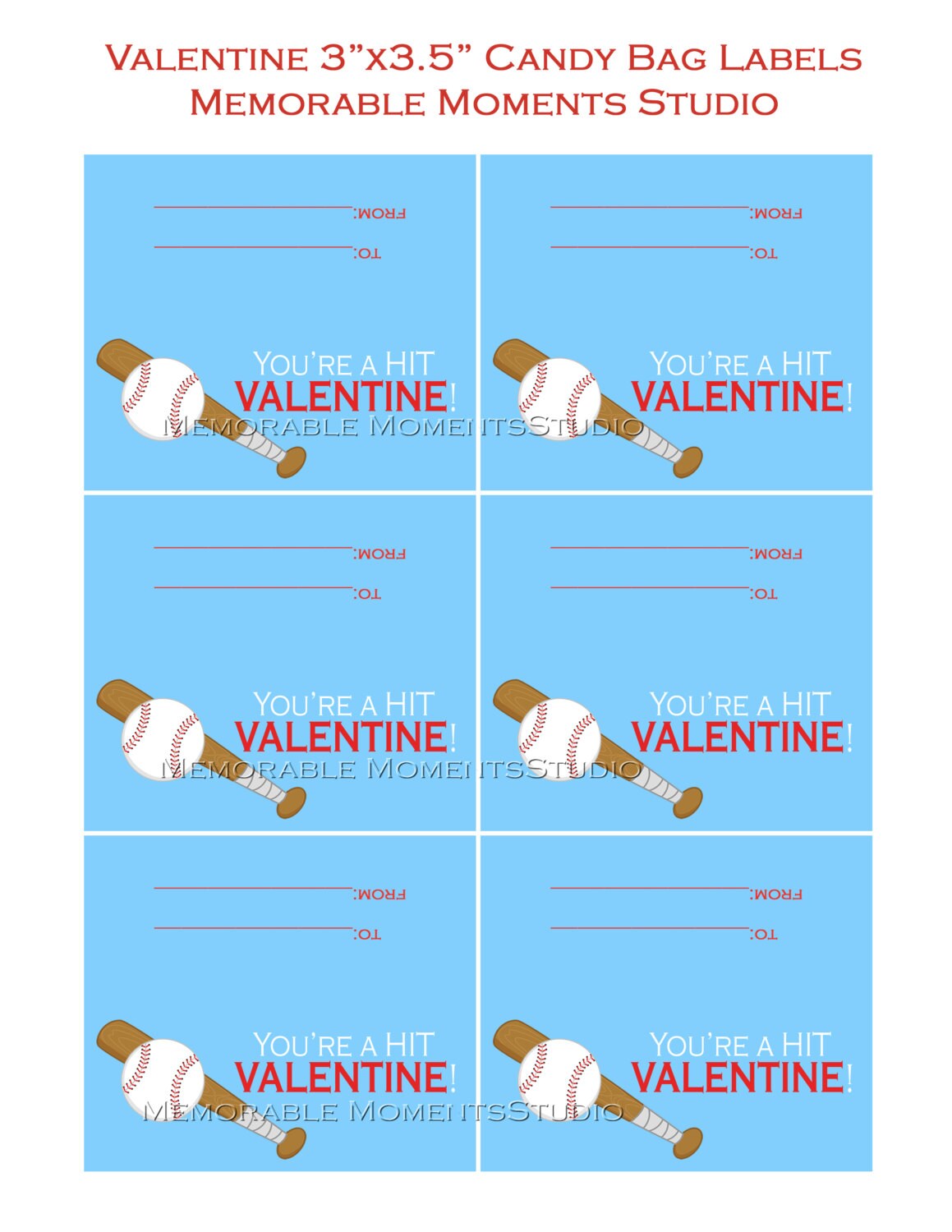 INSTANT DOWNLOAD Printable Candy Bag Labels Happy | Etsy