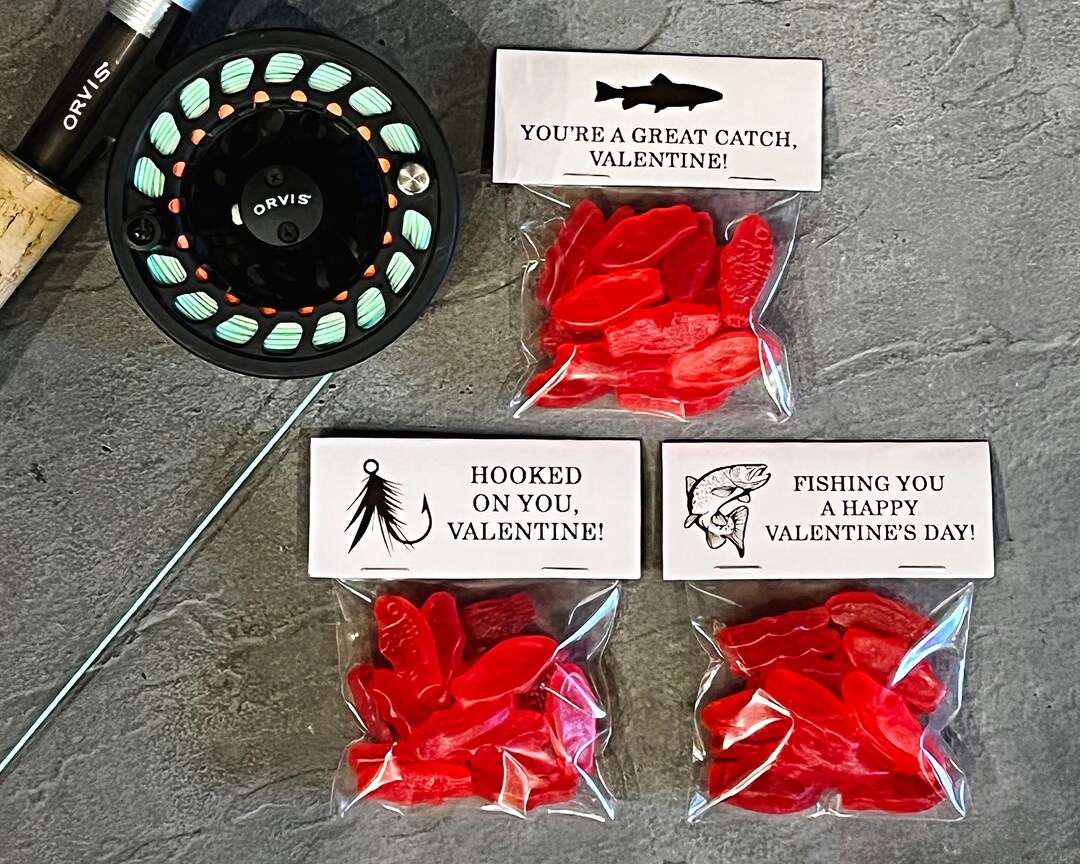 INSTANT DOWNLOAD Printable Trout Fishing Theme Valentine Bag Toppers ...