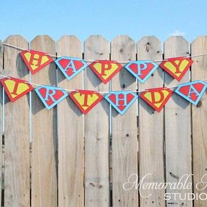 INSTANT DOWNLOAD Printable Happy Birthday Banner Superhero - Etsy