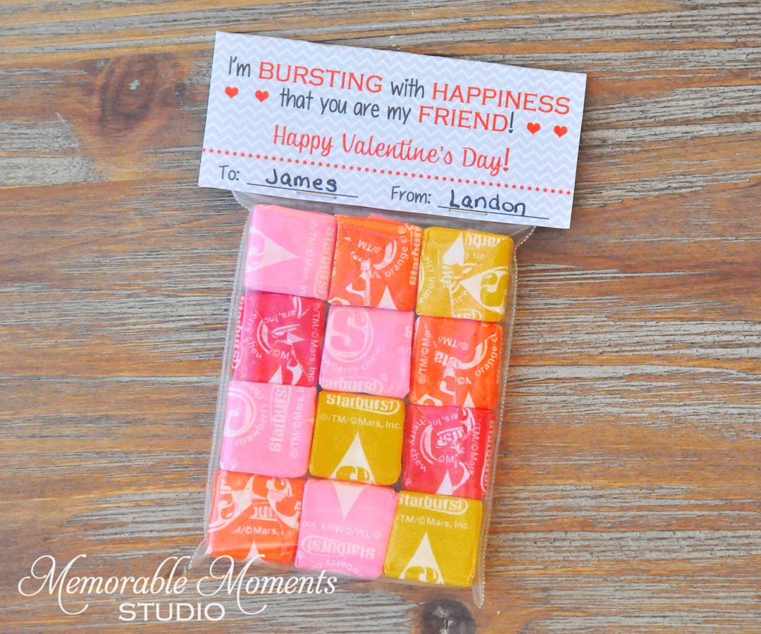 50% off INSTANT DOWNLOAD Printable Starburst Candy Bag Labels Happy ...