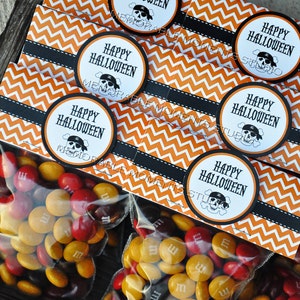 INSTANT DOWNLOAD - Printable Candy Bag Labels - Happy Halloween Party ...