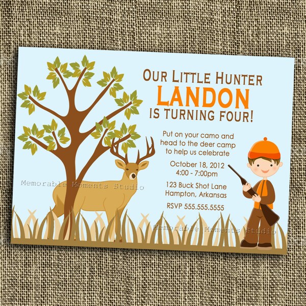 Hunting Birthday Party Invitations Printable - Etsy