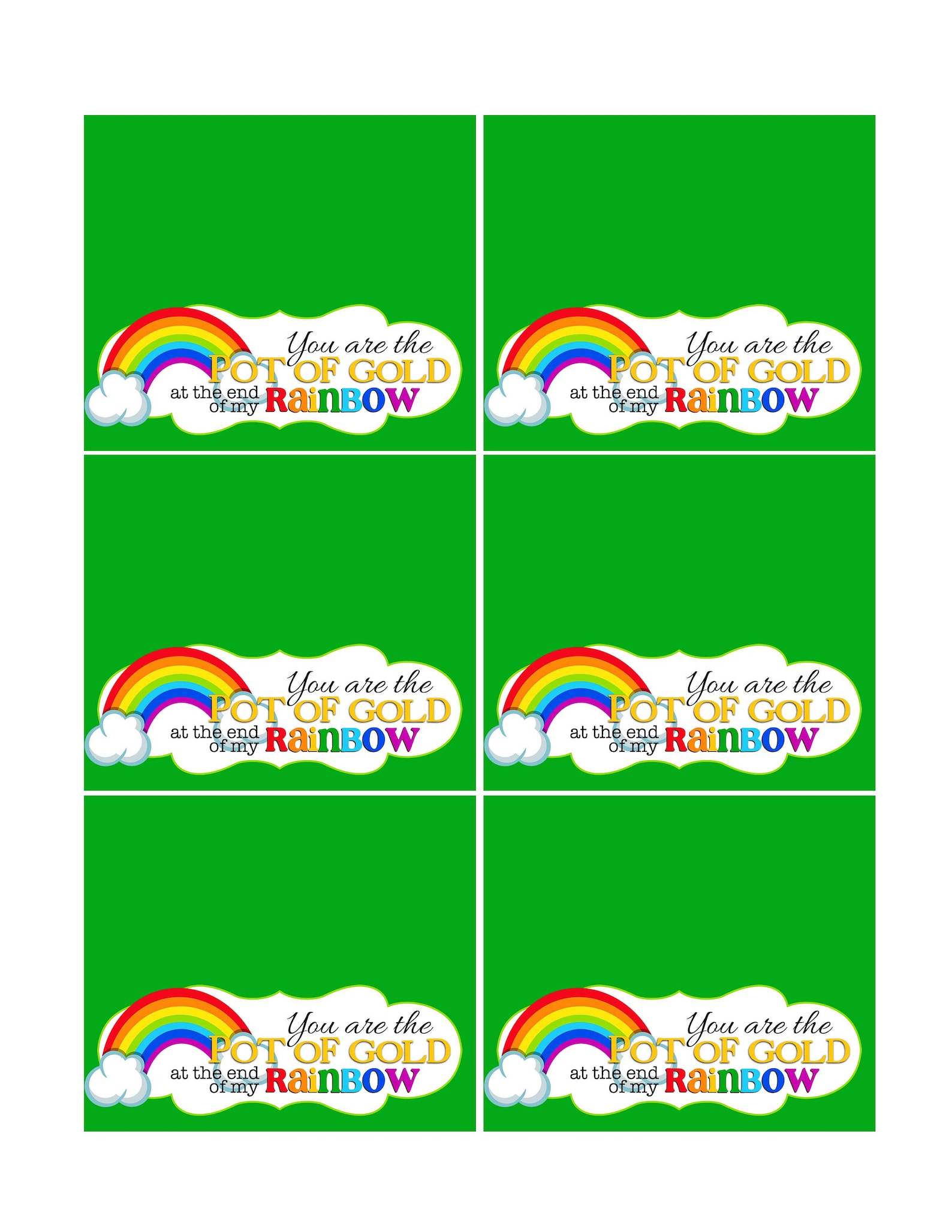 INSTANT DOWNLOAD Printable Candy Bag Labels Pot of Gold - Etsy