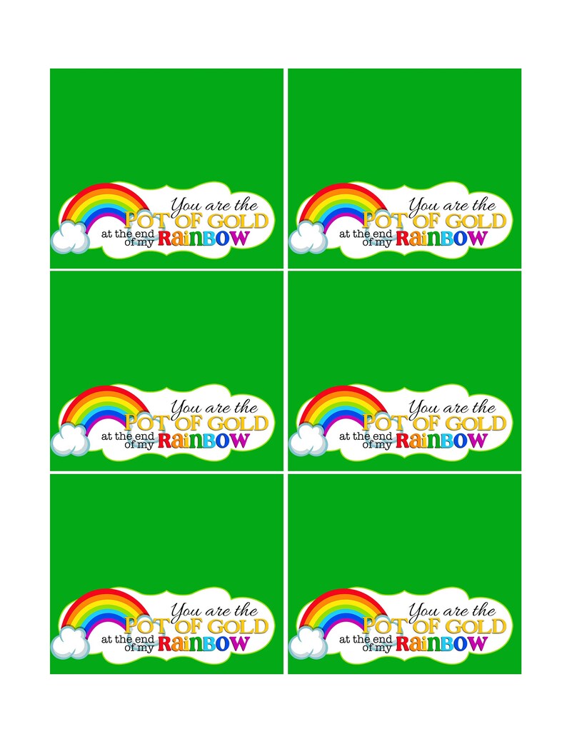 INSTANT DOWNLOAD Printable Candy Bag Labels Pot of Gold | Etsy