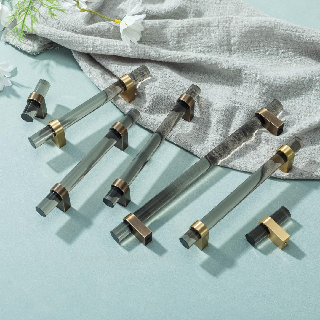 Adjustable Grey Acrylic Drawer Handles,antique Bronze Cabinet Pulls ...