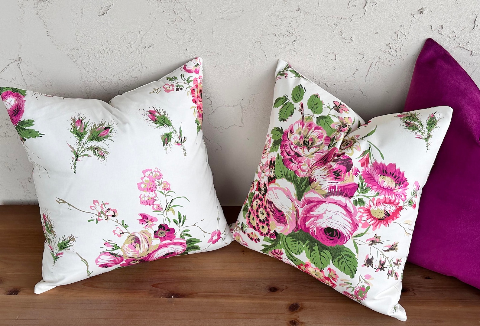 Lisa Fine Arabella Pink Floral Chintz English Pink Roses Decorative ...