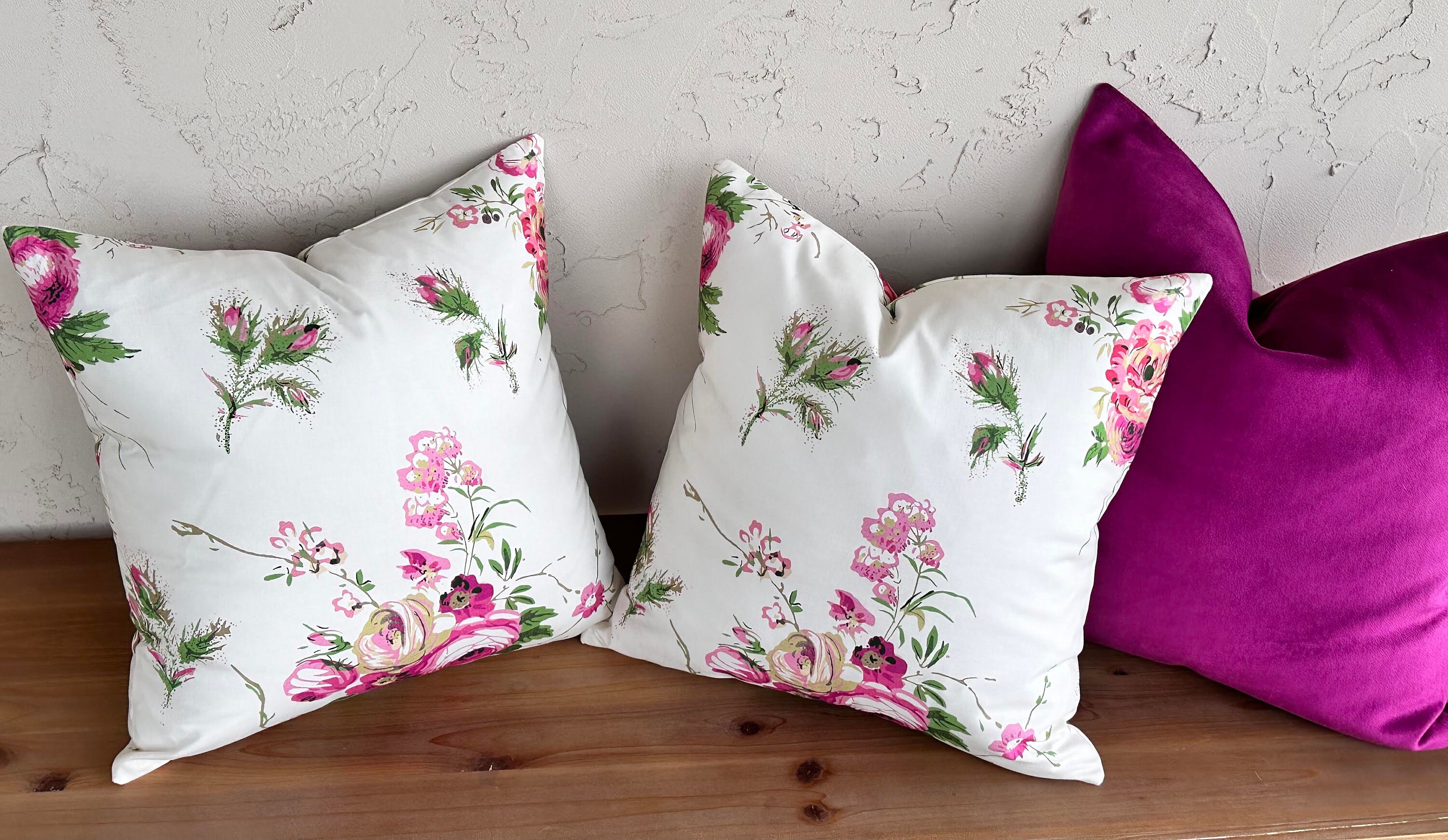 Lisa Fine Arabella Pink Floral Chintz English Pink Roses Decorative ...