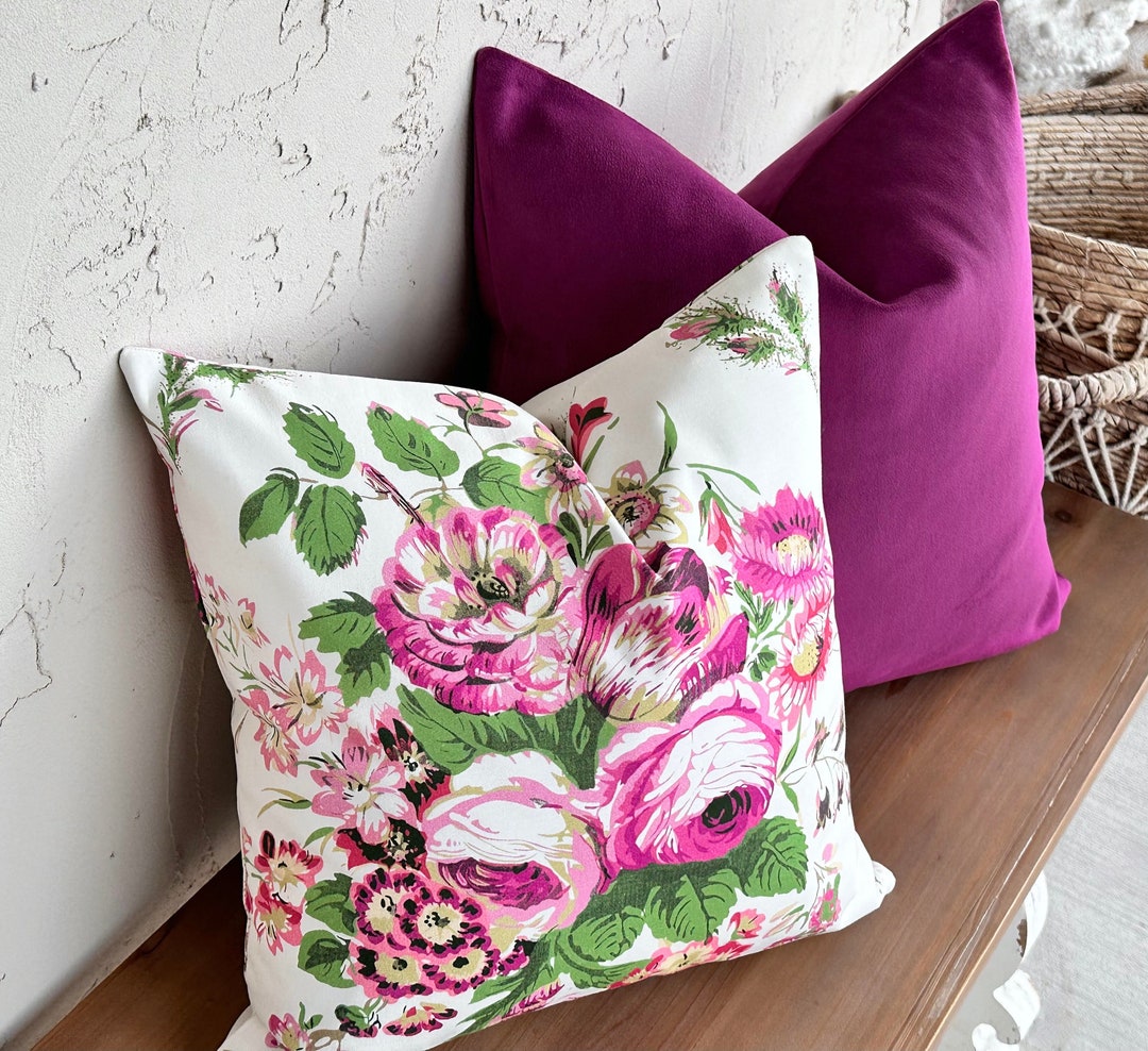 Lisa Fine Arabella Pink Floral Chintz English Pink Roses Decorative ...