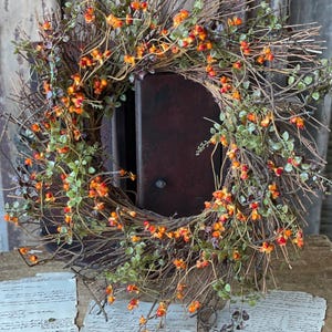 Floral Bittersweet Berries Fall Leaf Pick Branch Wreath Grapevine Stems ...