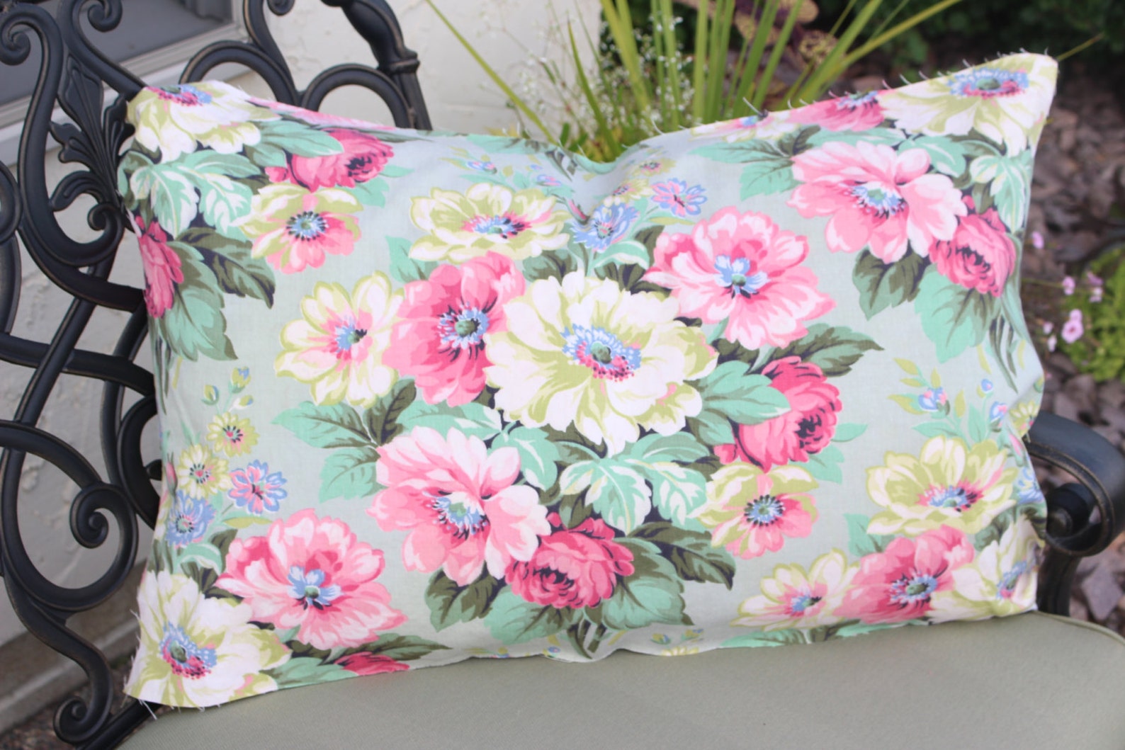 Antique English Pink Cabbage Rose Floral Vintage Fabric Custom - Etsy