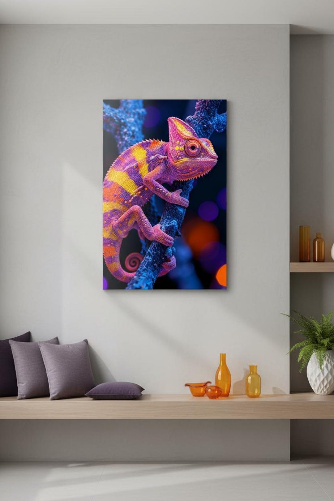 Trippy Chameleon, Wall Art Design, Ready to Print | Digital Download - Etsy