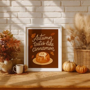 Autumn Cinnamon Roll Print: Cozy Fall Kitchen Decor (digital Download ...