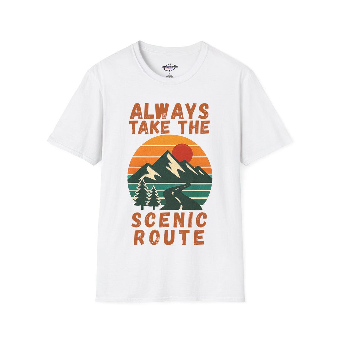 Scenic Route T-shirt: Adventure-inspired Unisex Cotton Tee - Etsy