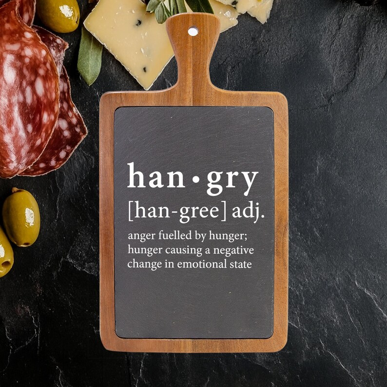 Funny 'hangry' Slate Charcuterie Board With Knife Set - Etsy Canada