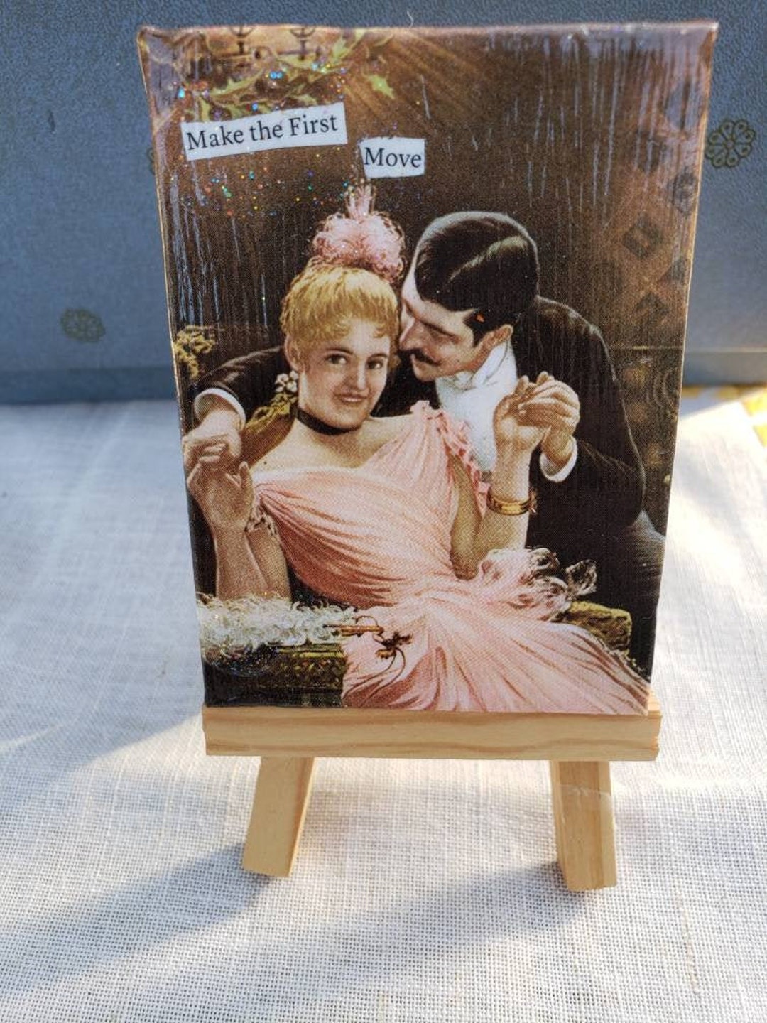 Make the First Move Collage, Mixed Media Collage, Feminist Art, Tiny ...