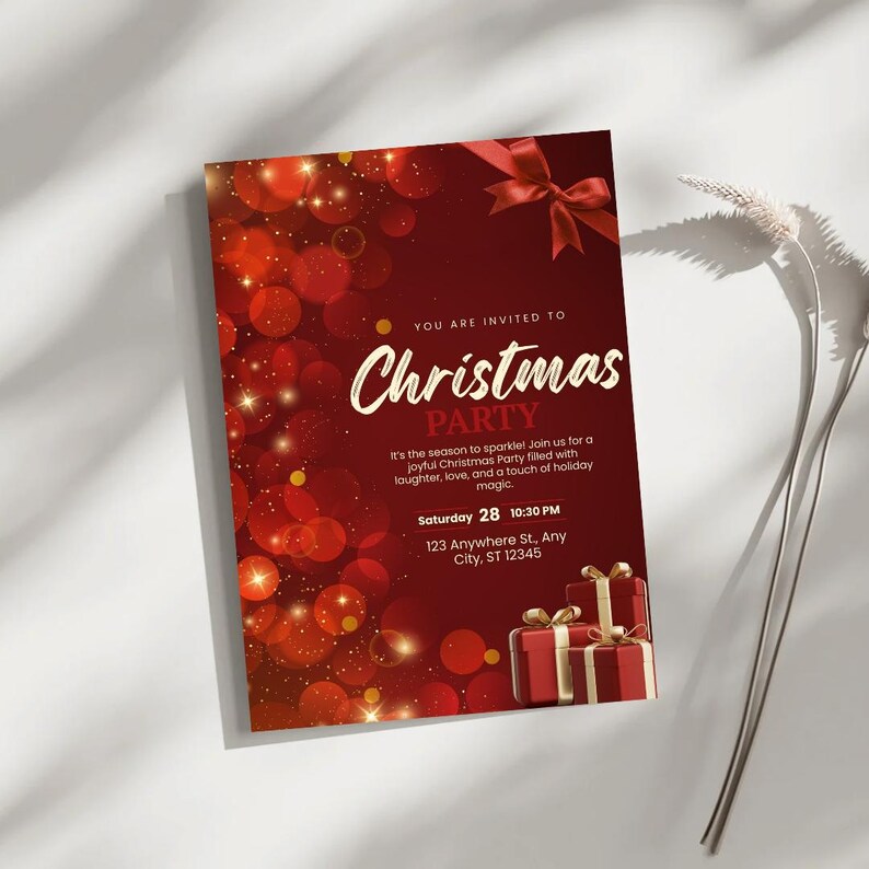 Editable Christmas Party Invitation Template (printable) Digital ...