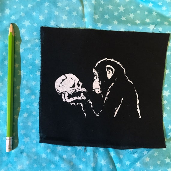 MONKEY Debating a Human Skull in That Post Apocalyptic Way We - Etsy