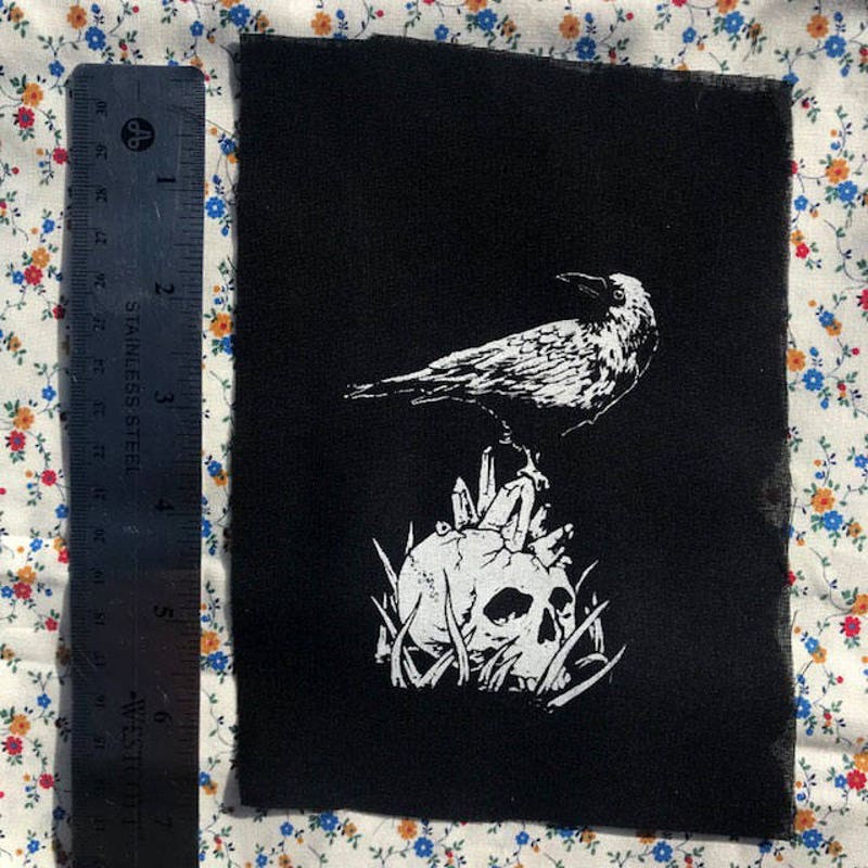 Patch Raven Skull - Etsy