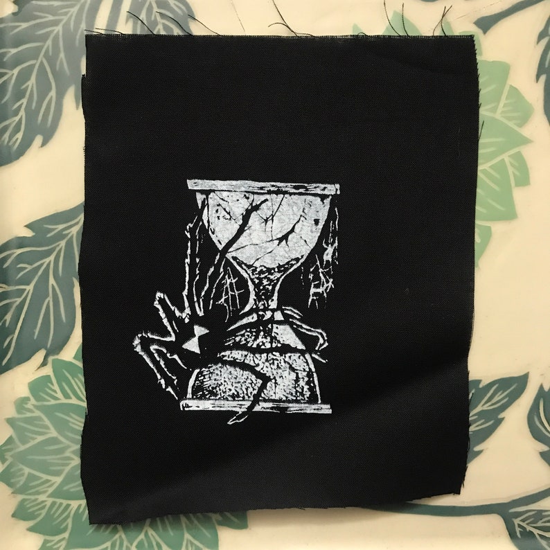 SPIDER Doing Her Black Widow Thing on a Spooky Hourglass PATCH - Etsy
