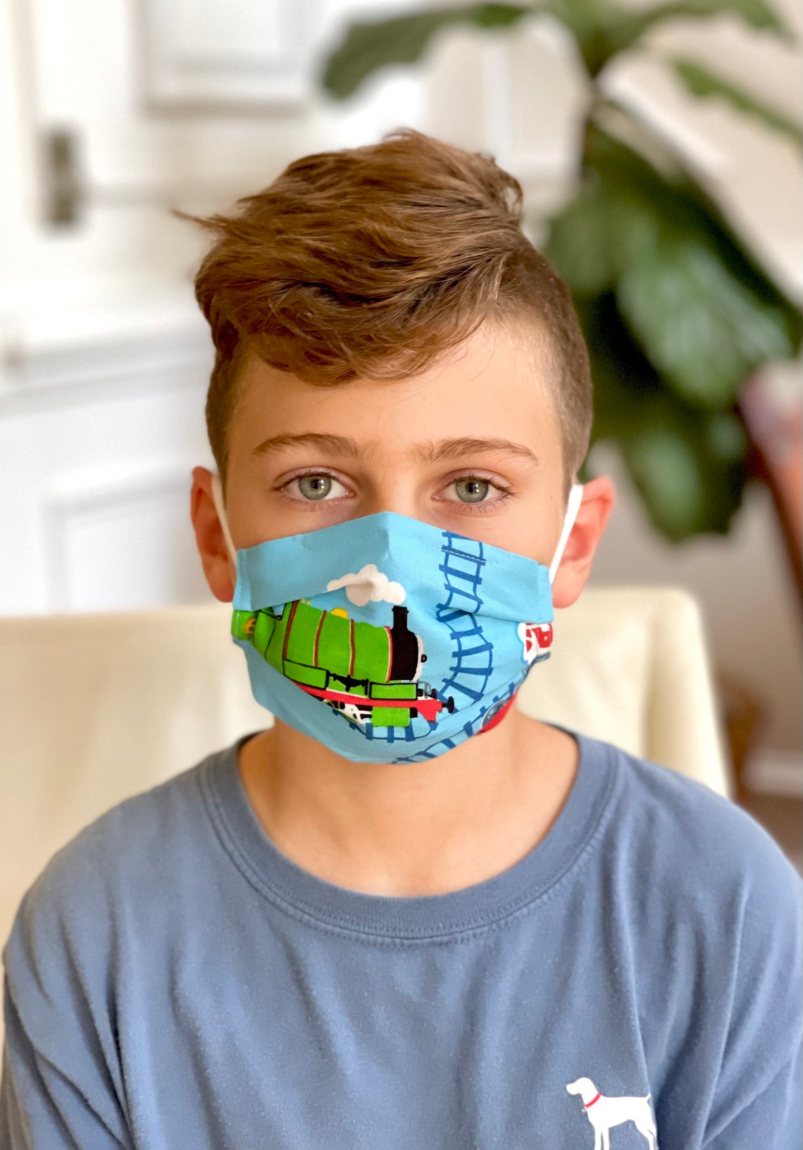 Thomas the Train Face Mask With a Nose Wire - Etsy