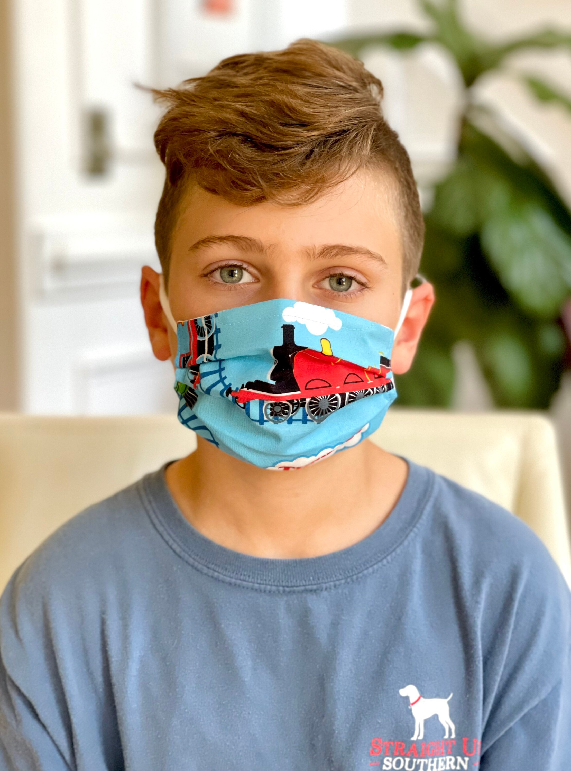Thomas the train face mask with a nose wire | Etsy
