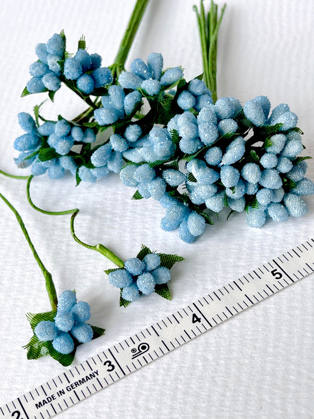 Tiny Blue Flower Buds Set of Twelve Flowers - Etsy