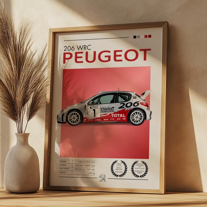Peugeot Rally Car Print - Etsy