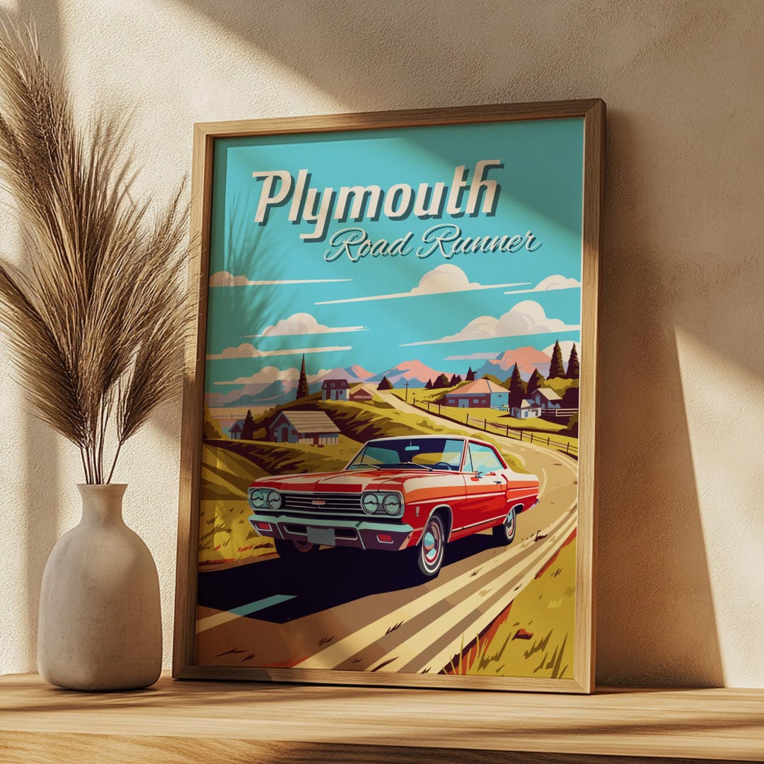 Plymouth Road Runner Poster: Vintage Muscle Car Wall Art (digital) - Etsy