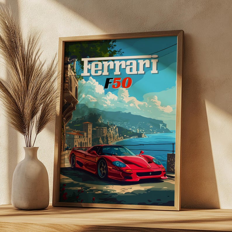 Ferrari F50 Supercar Poster: Italian V12 Icon, 90s Classic - Etsy