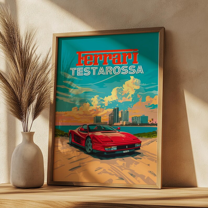 Ferrari Testarossa Poster: 80s Italian Supercar Print - Etsy