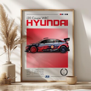 Hyundai I20 Coupe WRC Poster: Modern Rally Car Motorsport Art - Etsy