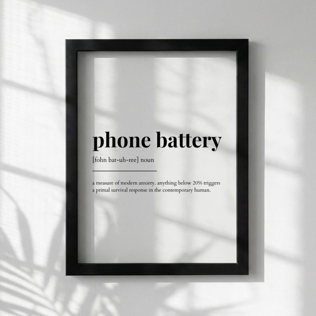 Phone Battery Definition Poster | Funny Phone Battery Meaning ...