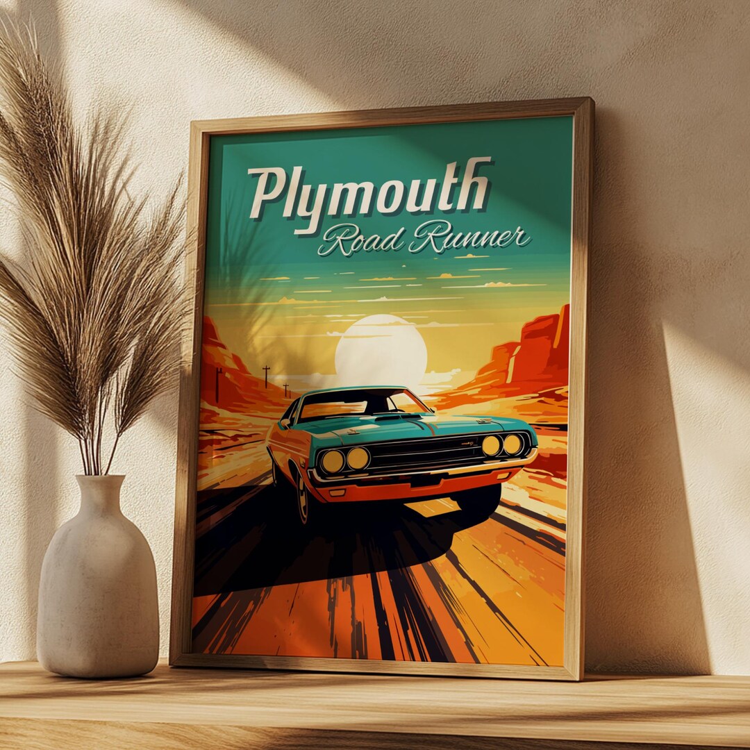 Plymouth Road Runner Poster: Classic Muscle Car Wall Art - Etsy