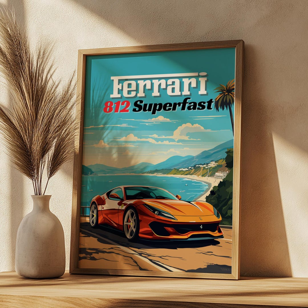 Ferrari 812 Superfast Poster | Modern Ferrari V12 Print | Italian ...
