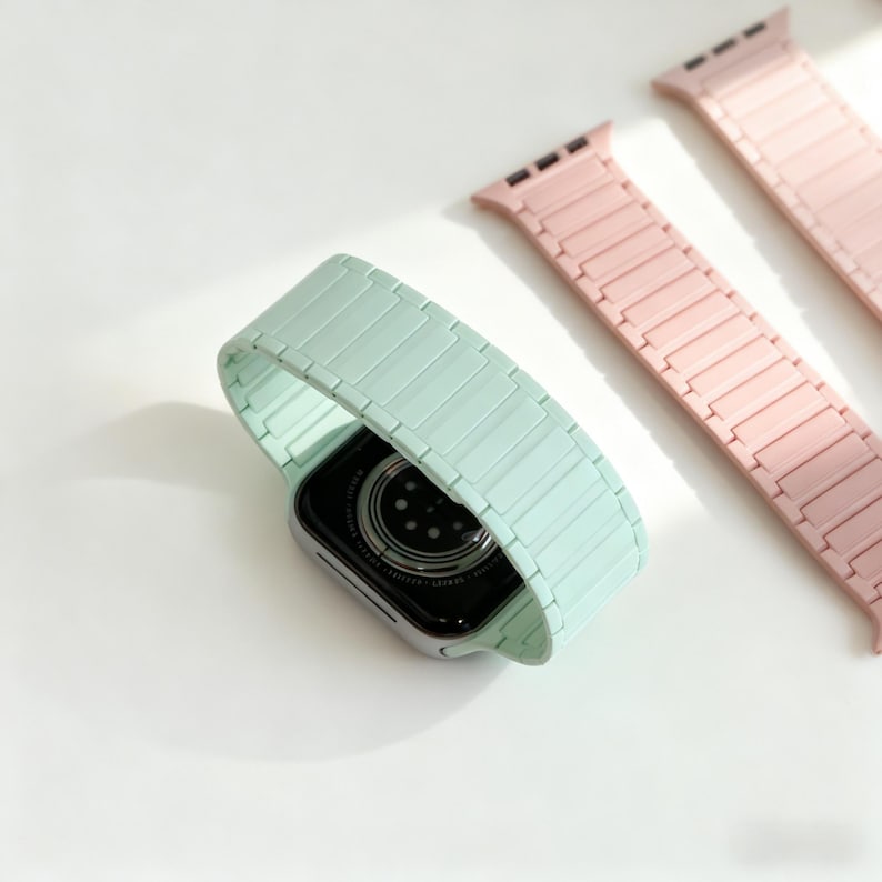 Silicone Watch Bands Apple Watch Band, Strong Magnetic Sport Band 49mm ...