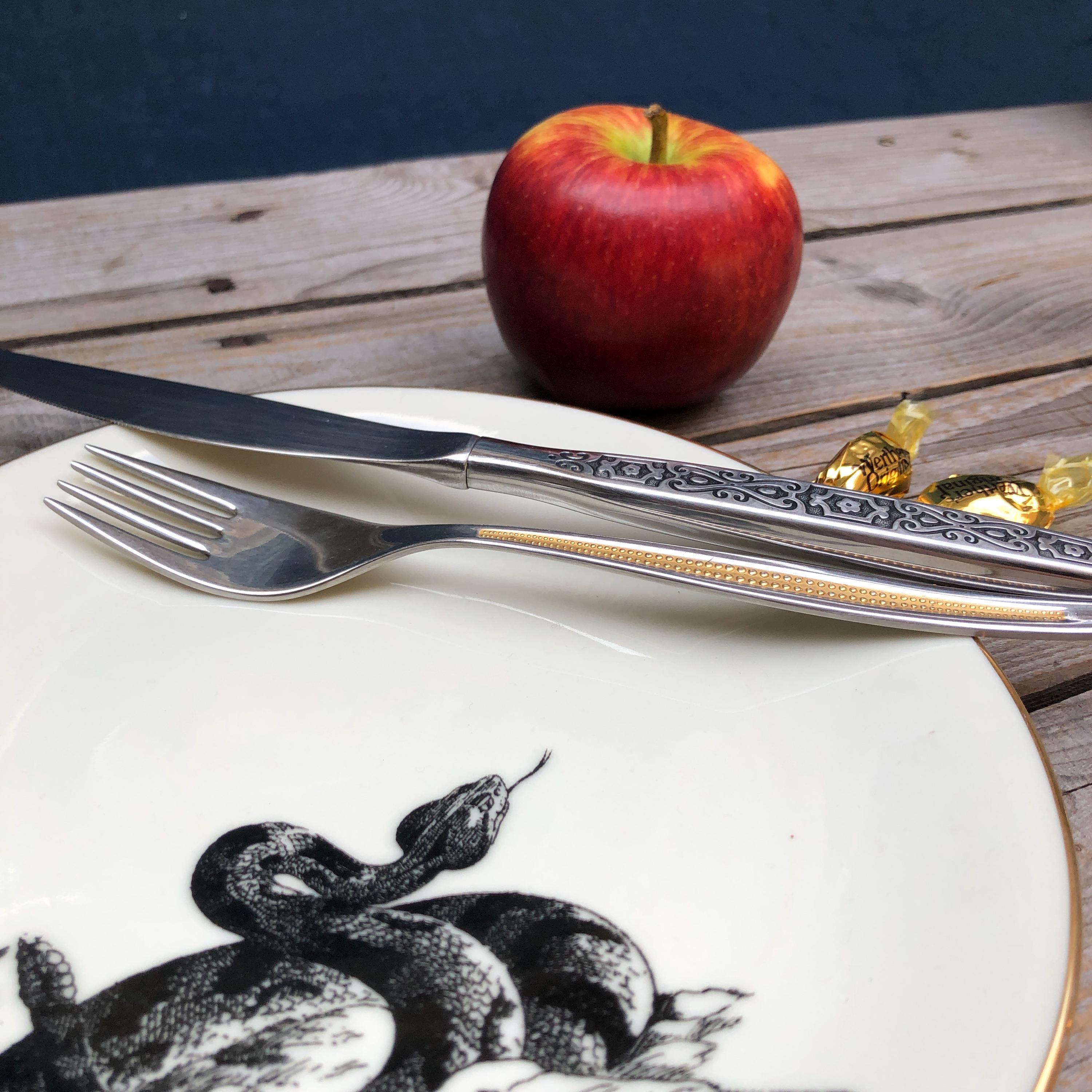 Porcelainplate "snake", 20cm, Vintage With Goldrim and Handmade Print ...