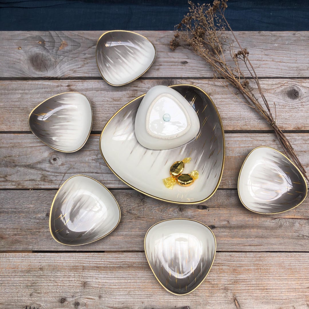 Candy Dish Set, Kidney-shaped, 1950s, by VEB Lichte Porzellan (east ...