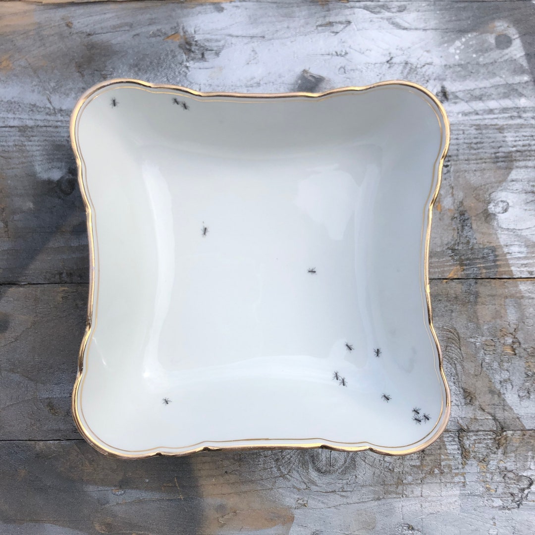 Porcelain Bowl "ants" With Gold Rim, ø Approx. 16/17 Cm, Gift for Home ...
