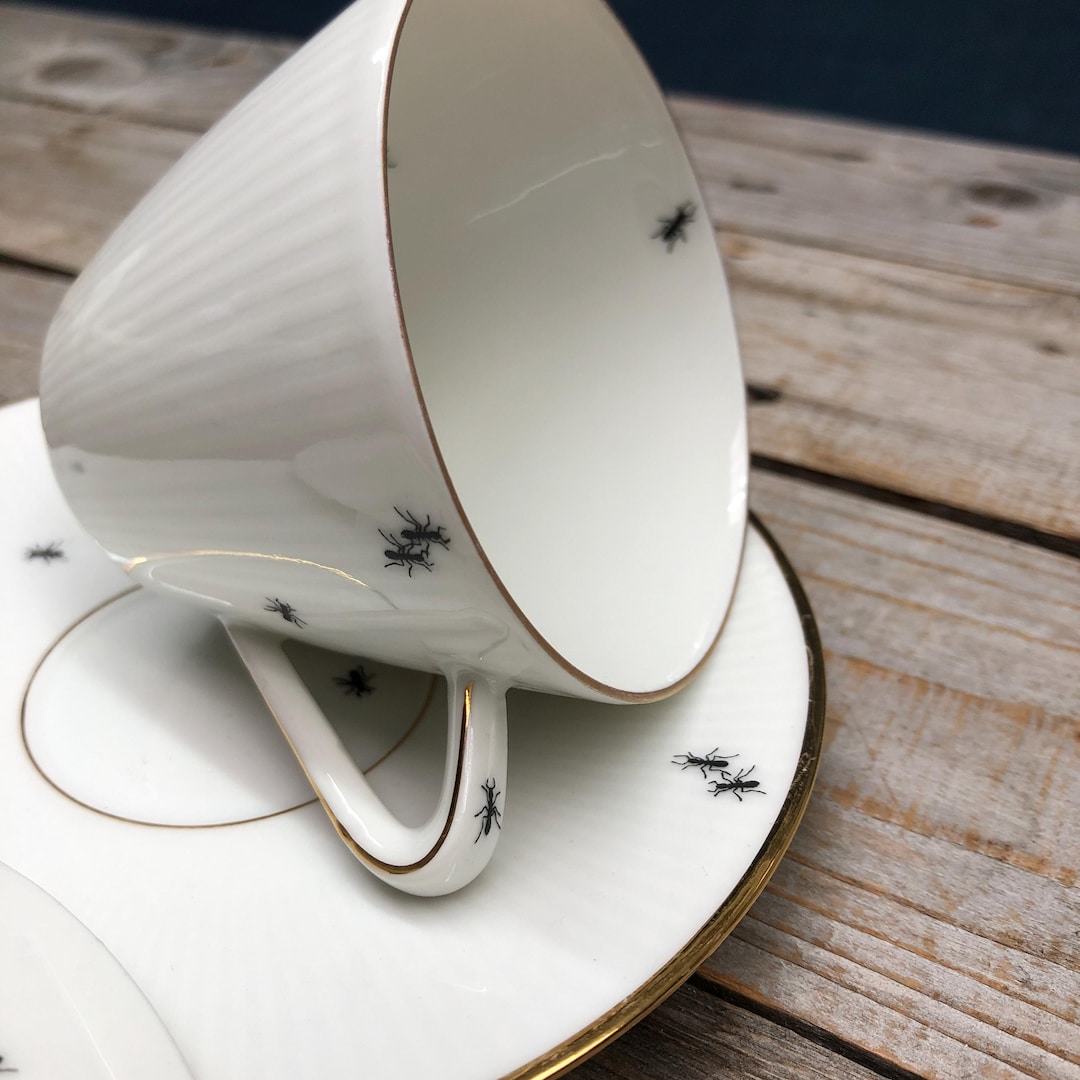 Coffee Cup "ants", 2-piece Porcelain Set (cup, Saucer) With Hand ...