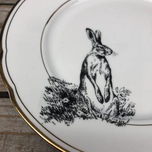 Rabbit-plate, Printed Vintage-porcelain With Goldrim, ø Approx. 20cm ...