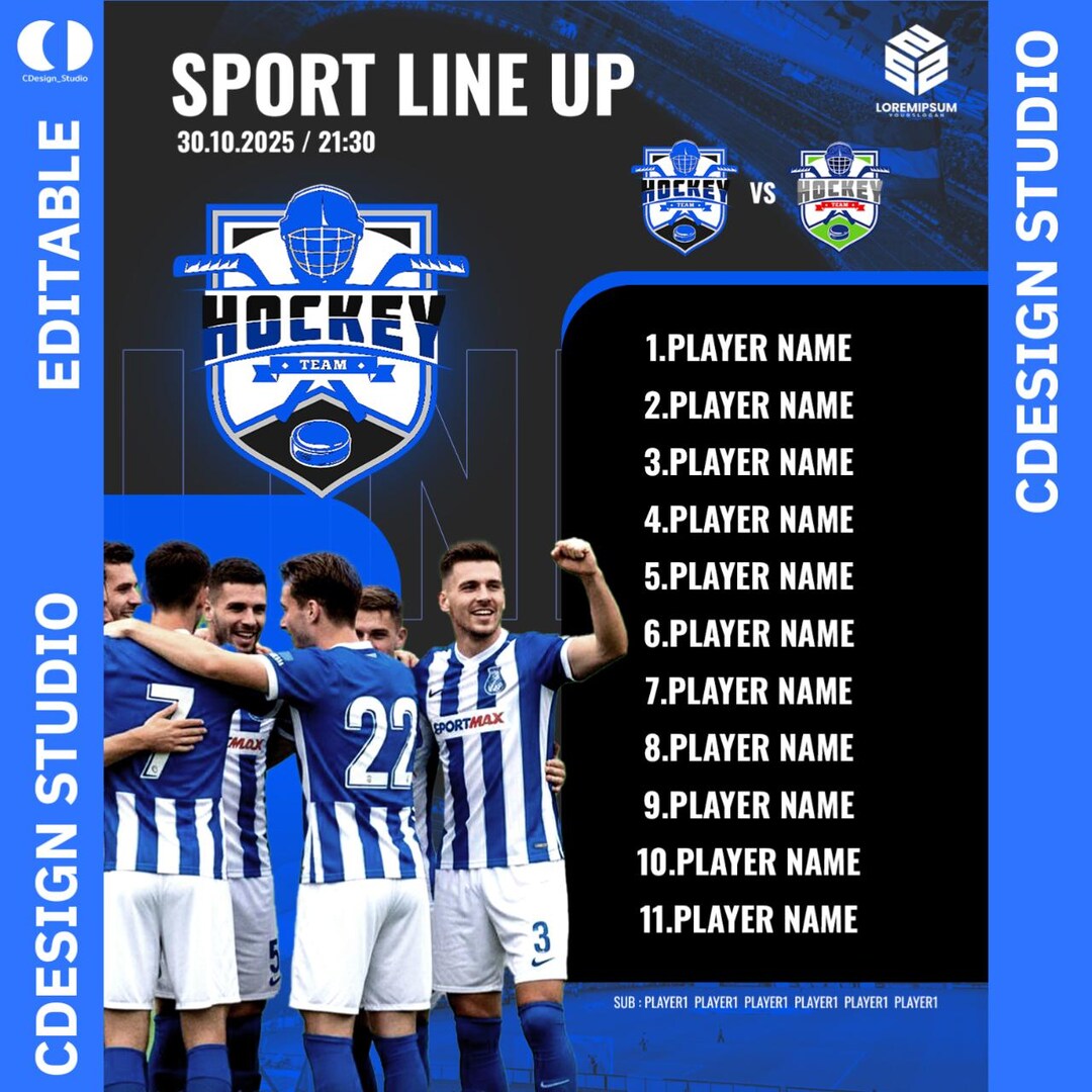 Editable Sport Infographic Line up Template #3 - Etsy Australia