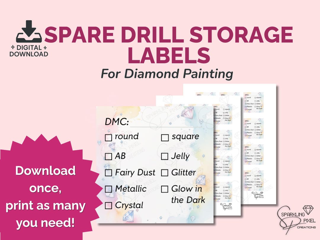 Diamond Painting Storage Labels | Watercolor DMC Drill Stickers ...
