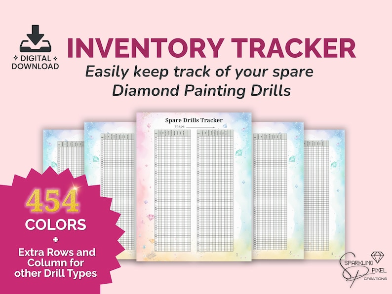 Diamond Painting Spare Drills Inventory Tracker | DMC Color Checklist ...