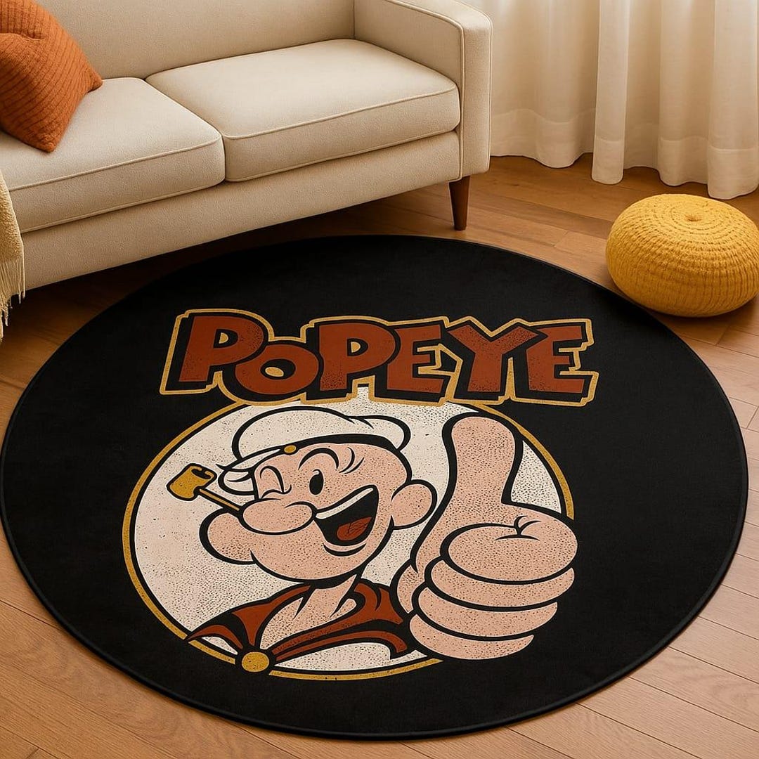 Popeye Hand-tufted Rug: Vintage Cartoon Character Kids Decor - Etsy
