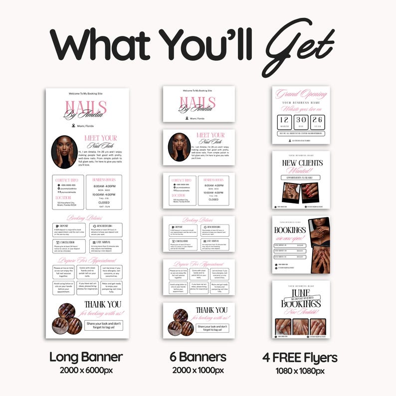 Nails Acuity Scheduling Template Nailtech DIY Canva Editable Templates ...