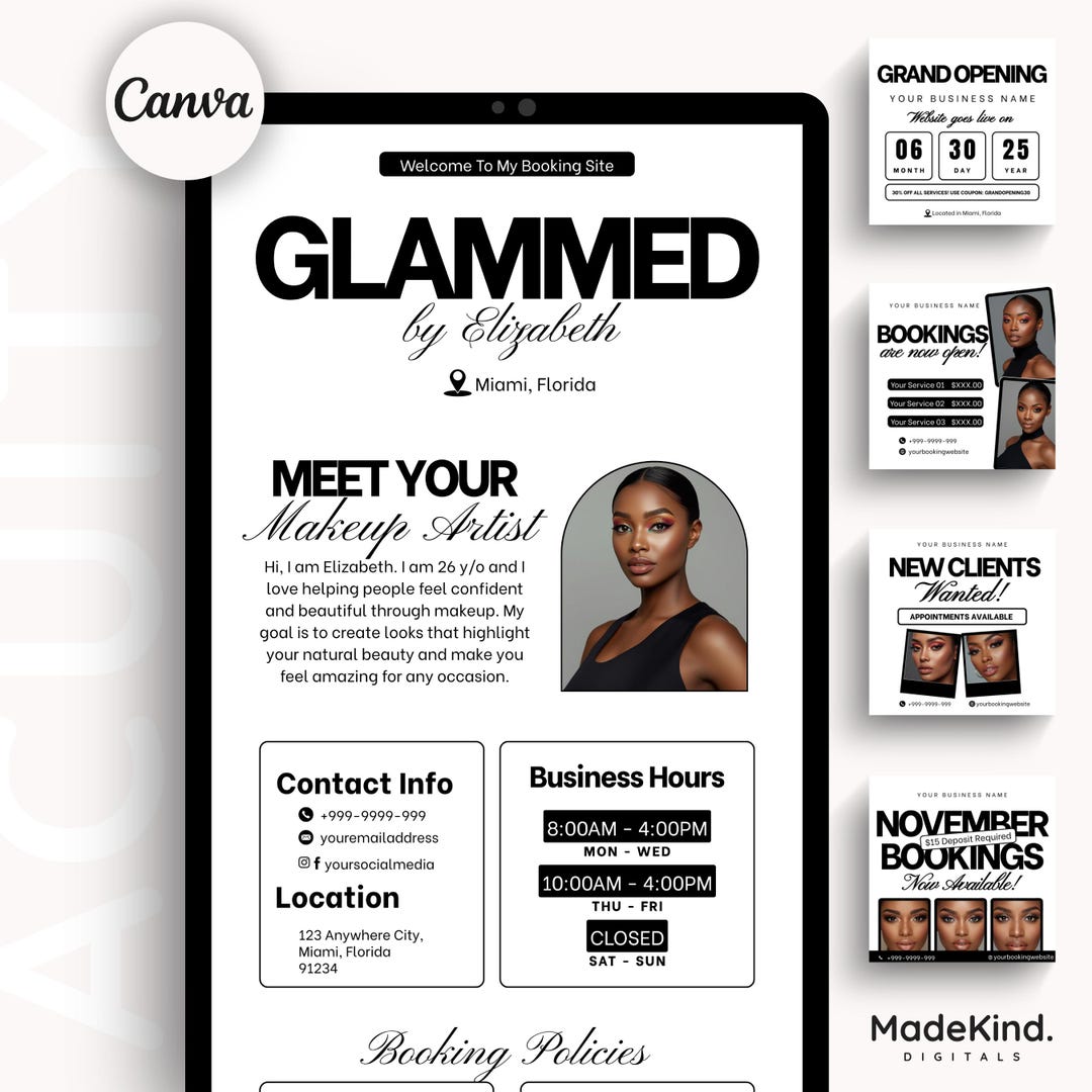 Makeup Acuity Scheduling Template Acuity Schedule Makeup Branding Site ...