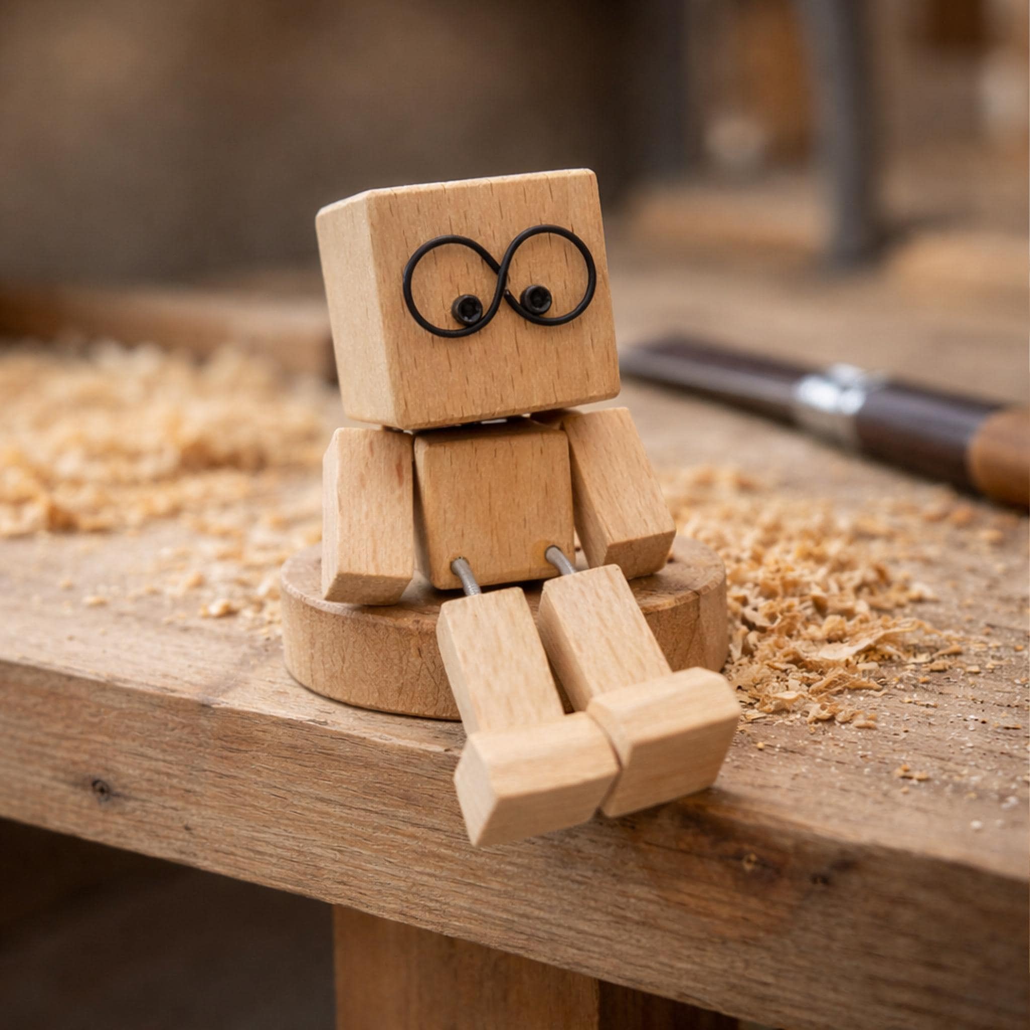 Handmade Wooden Figure Ornament – Articulated Mini Wood Doll , Natural ...